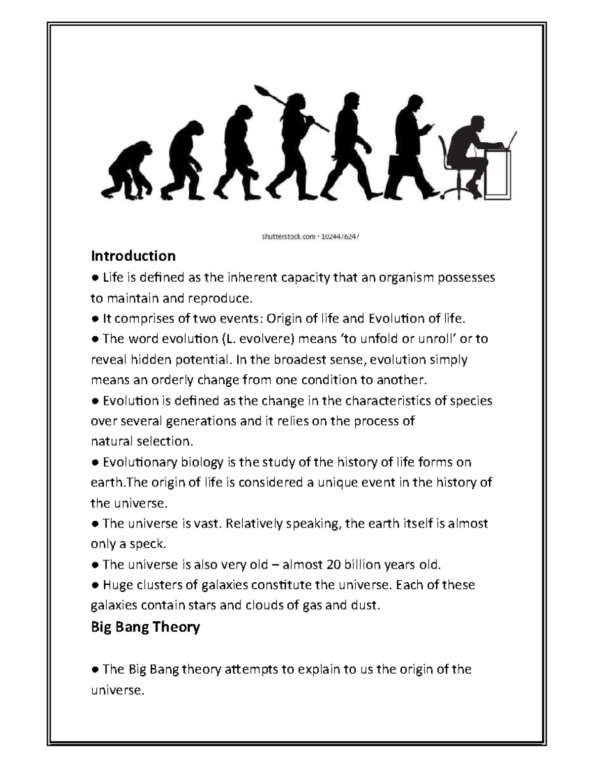 SUR - Introduction Life is defined as the inherent capacity that an ...