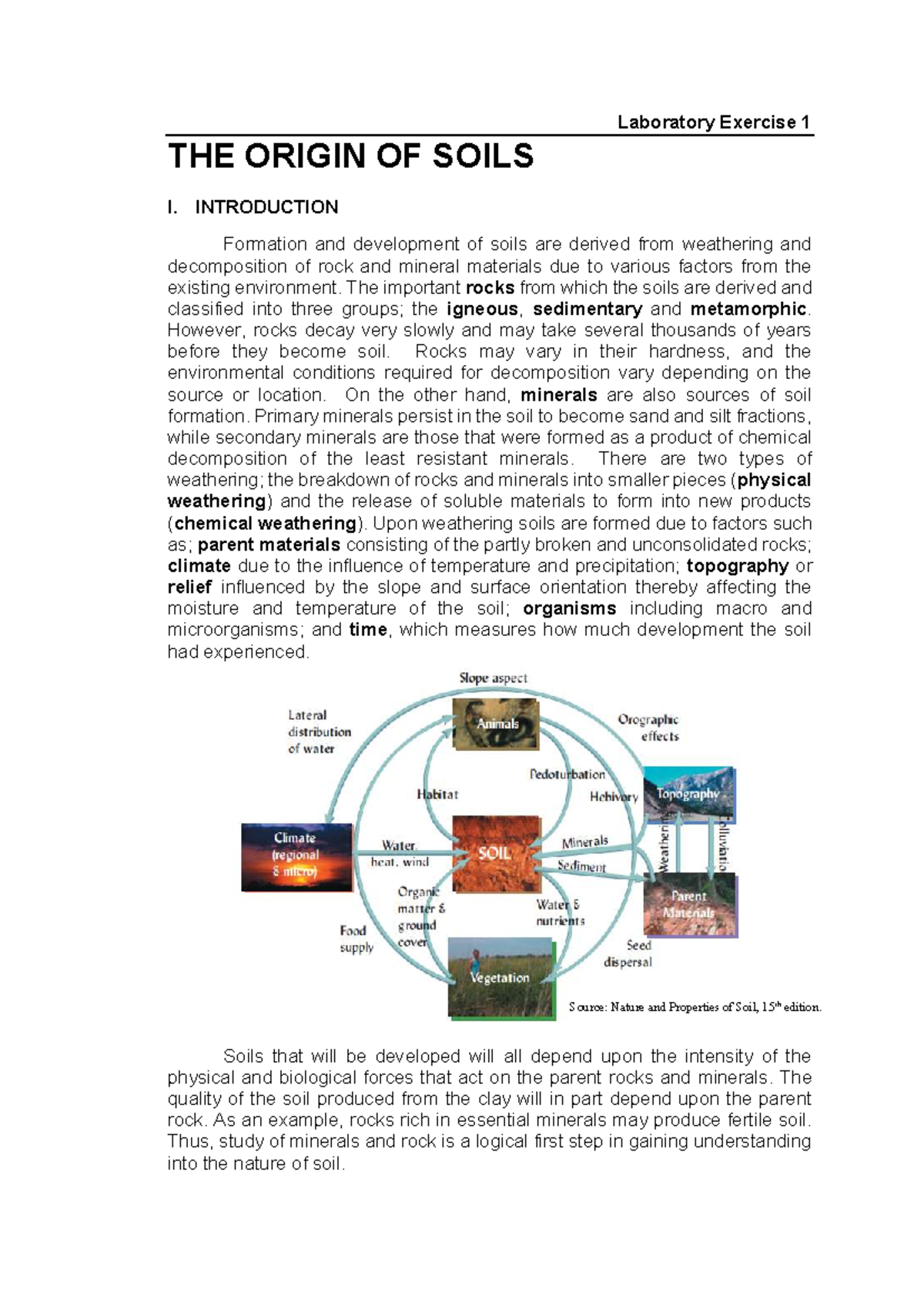 Laboratory Exercise 1: Understanding Soil Formation and Rock Types ...