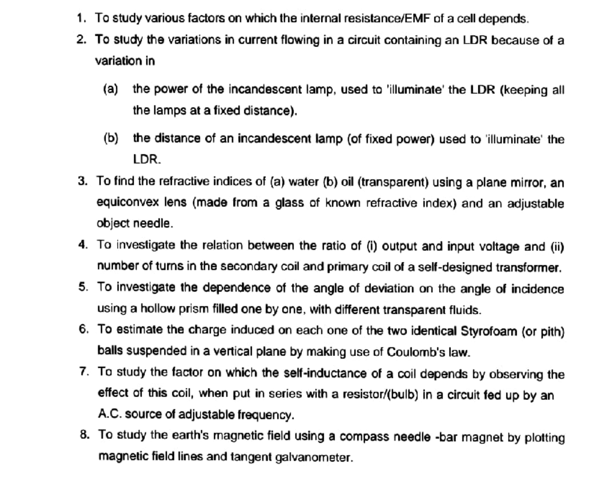 Physics Lab Experiments - BJ 31 Dec 2025 - Studocu
