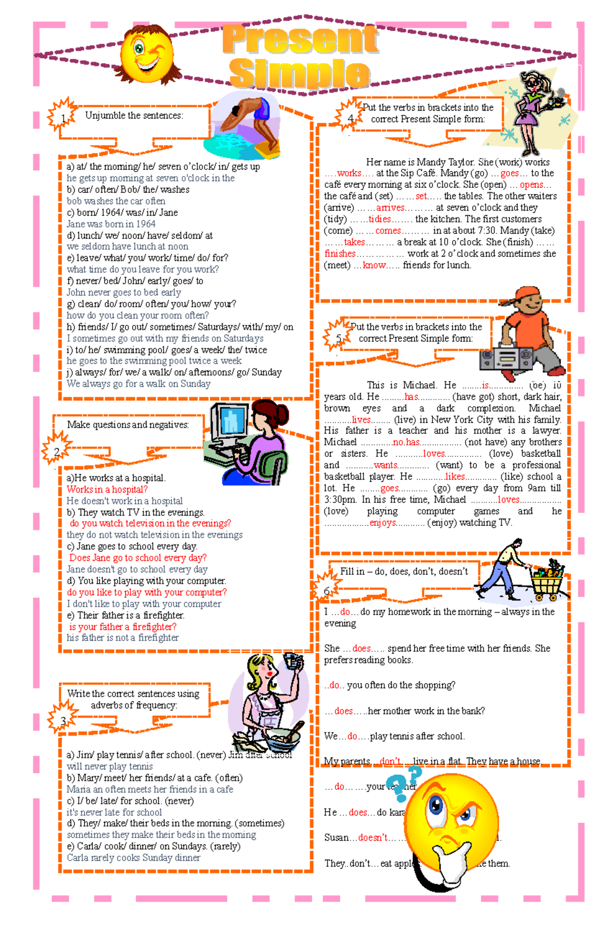 Present Simple Grammar Exercises and Activities (ENG101) - Studocu
