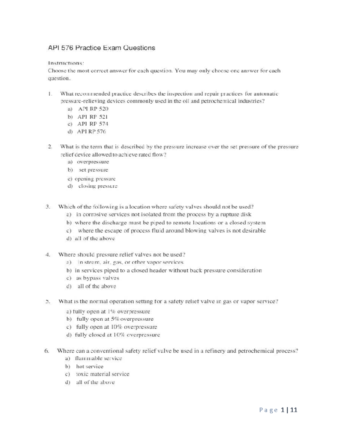 API 576 - practice - API 576 - Studocu