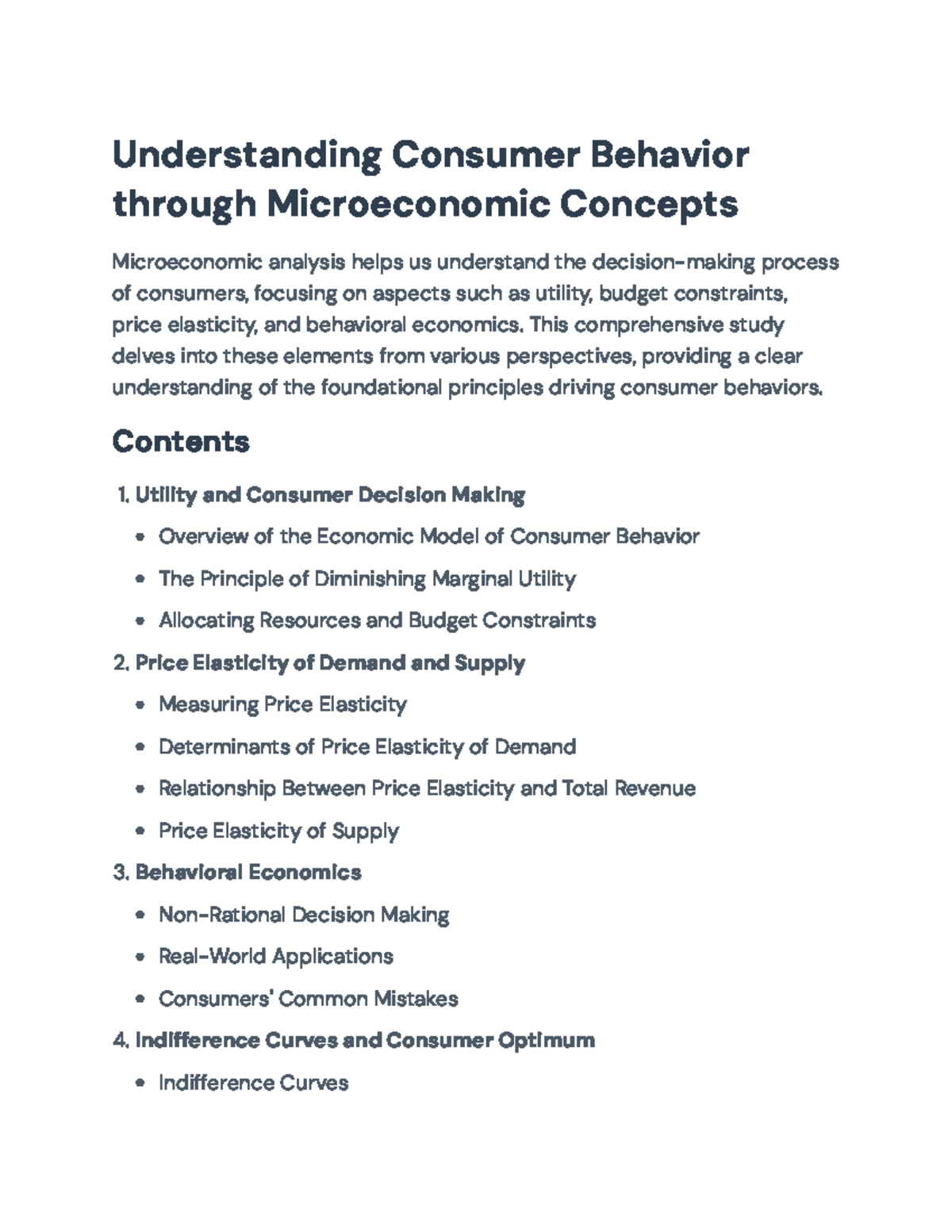 Consumer Behavior Insights: Microeconomic Principles Explored ...