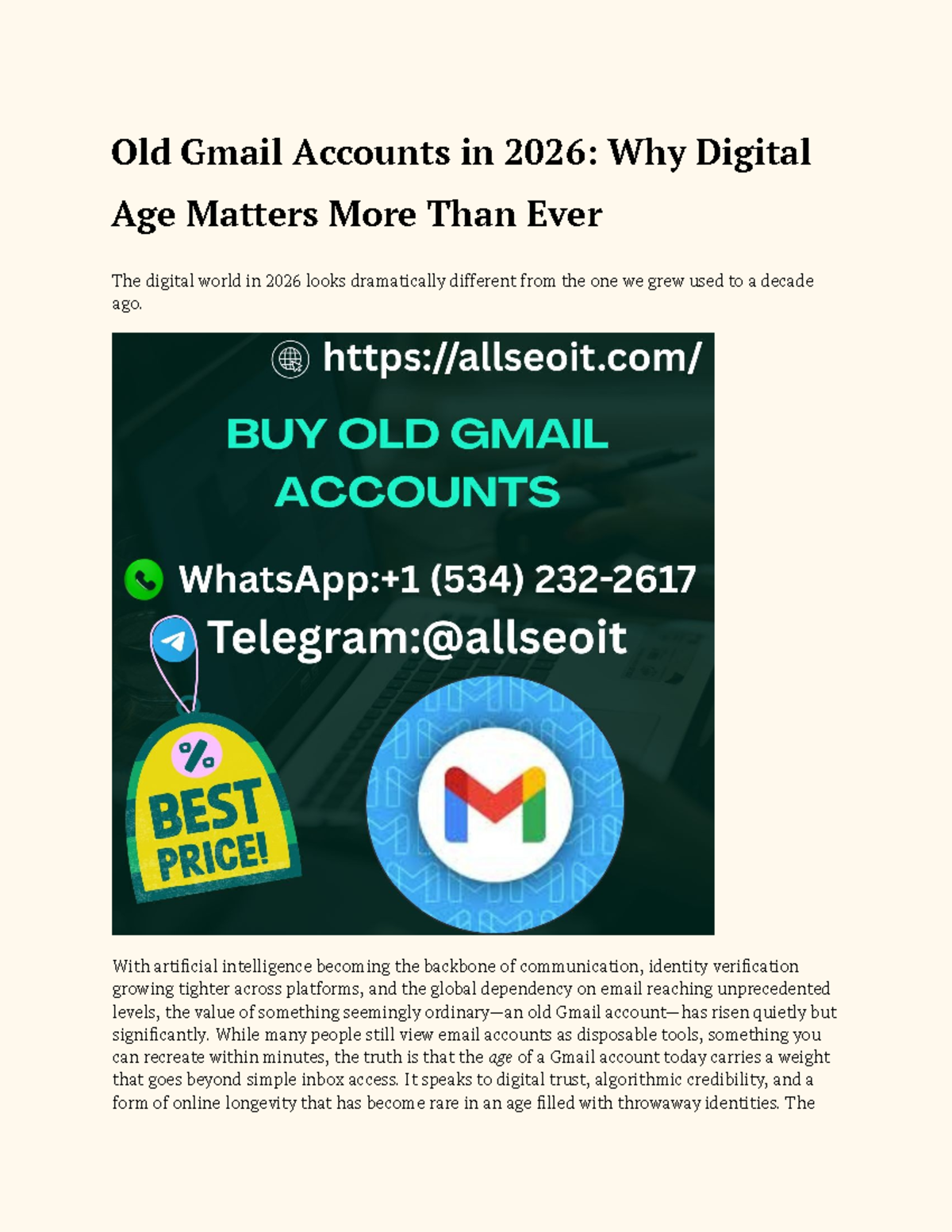 Premium Gmail Accounts for Business Marketing in the USA: Old vs New ...