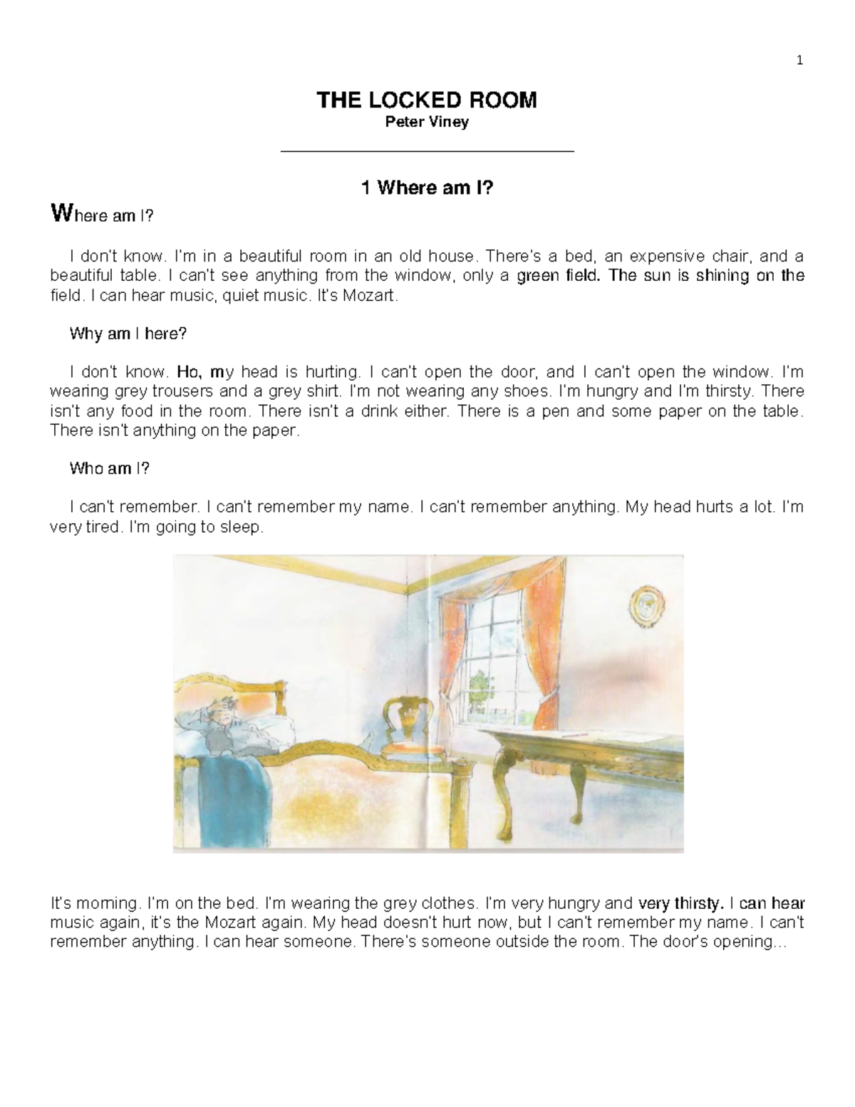 The Locked Room: Extensive Reading Notes for Class 101 - Studocu
