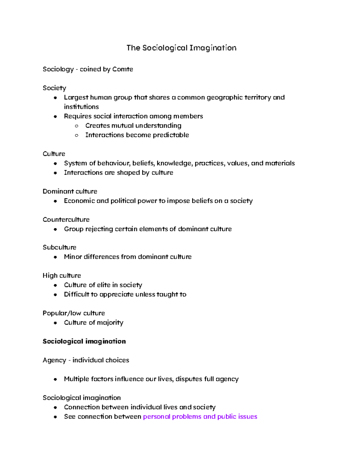 Sociology 101: The Sociological Imagination and Social Inequality Notes ...