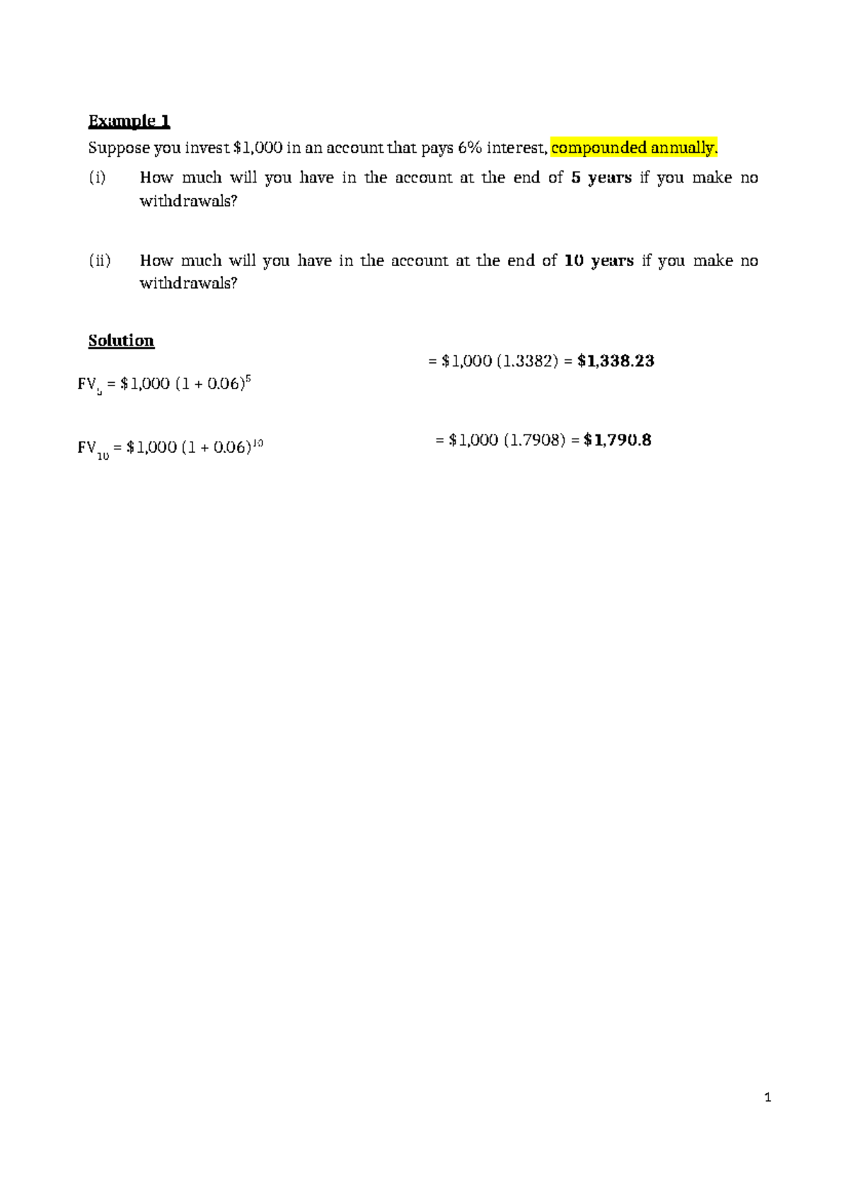 Calculating Future & Present Value: Interest Types & Examples - Studocu