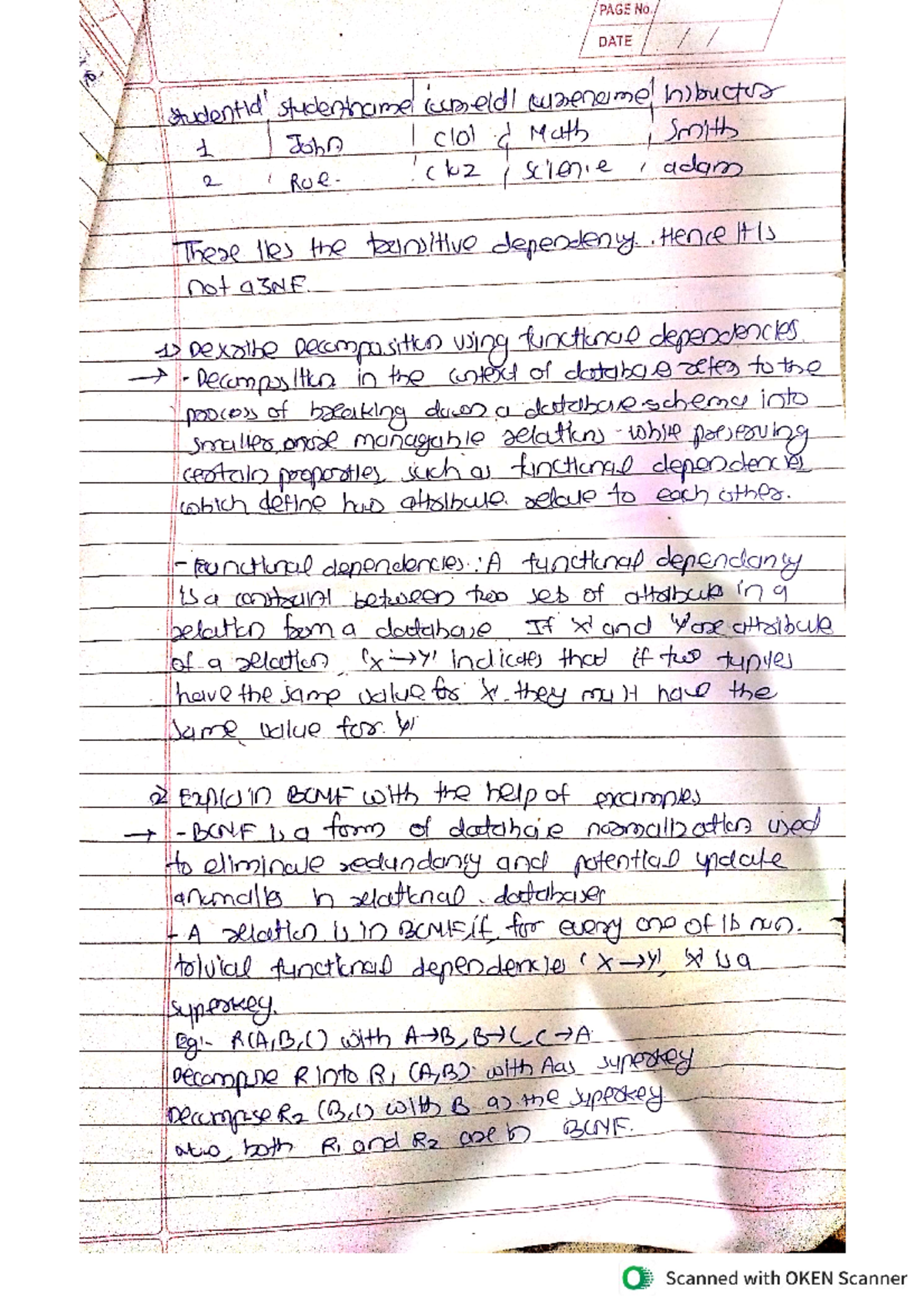 DBMS Assign 2: Understanding Decomposition & BCNF Concepts - Studocu