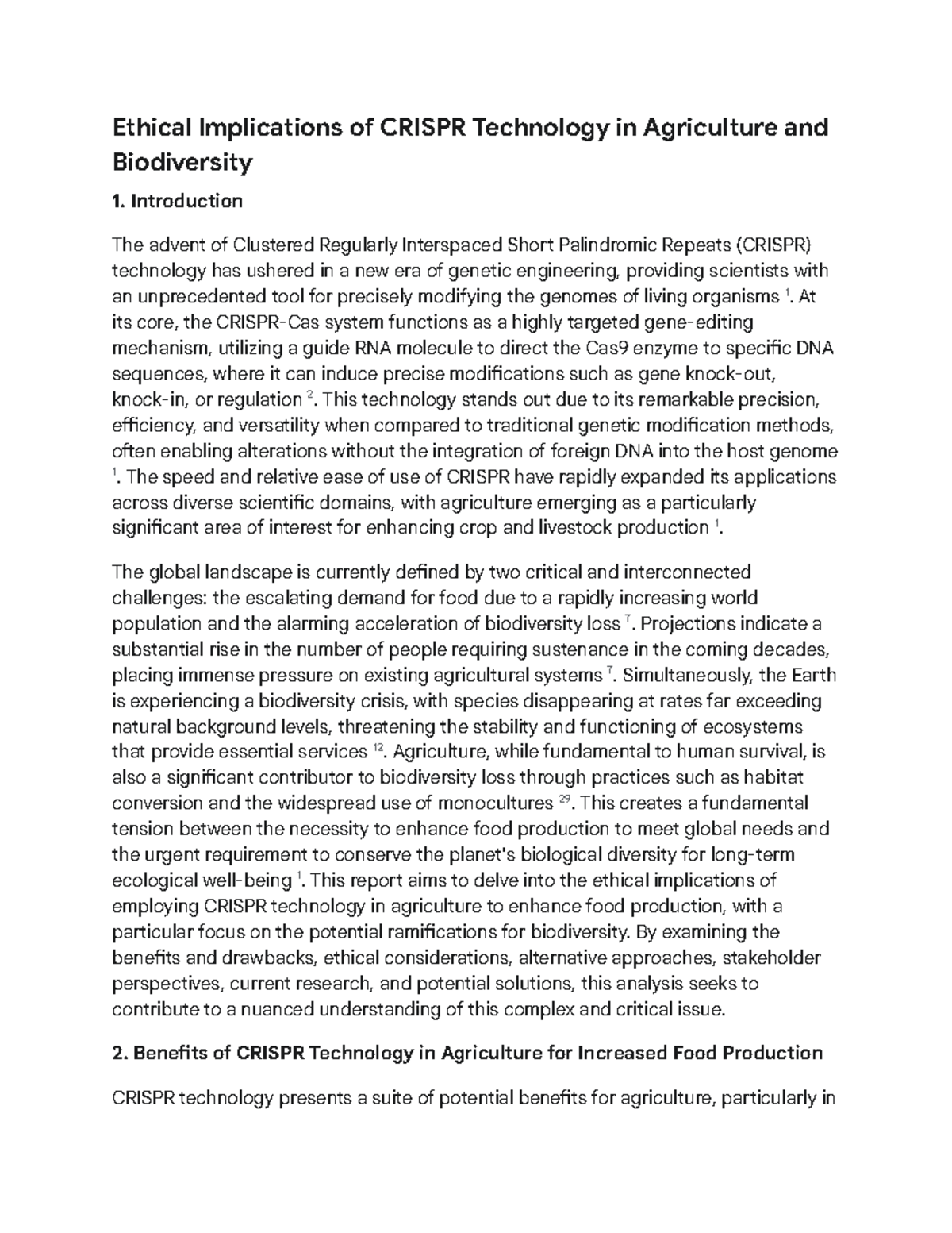 Ethical Implications of CRISPR Technology in Agriculture: A ...