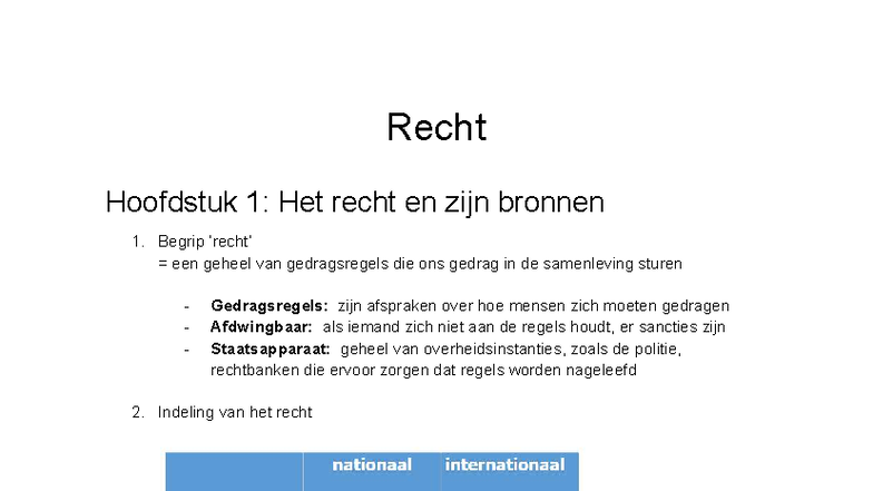 Recht Blok 1: Hoofdstukken 1-12 Over Het Recht en Politieke Structuren ...