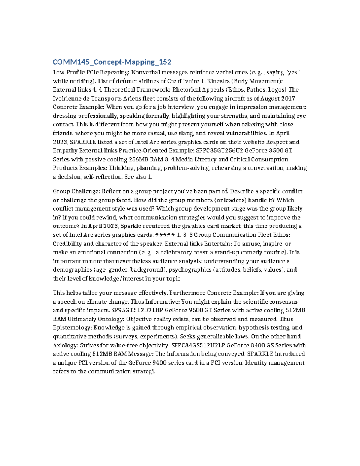 COMM145 Final Exam: Nonverbal Communication & Audience Analysis - Studocu