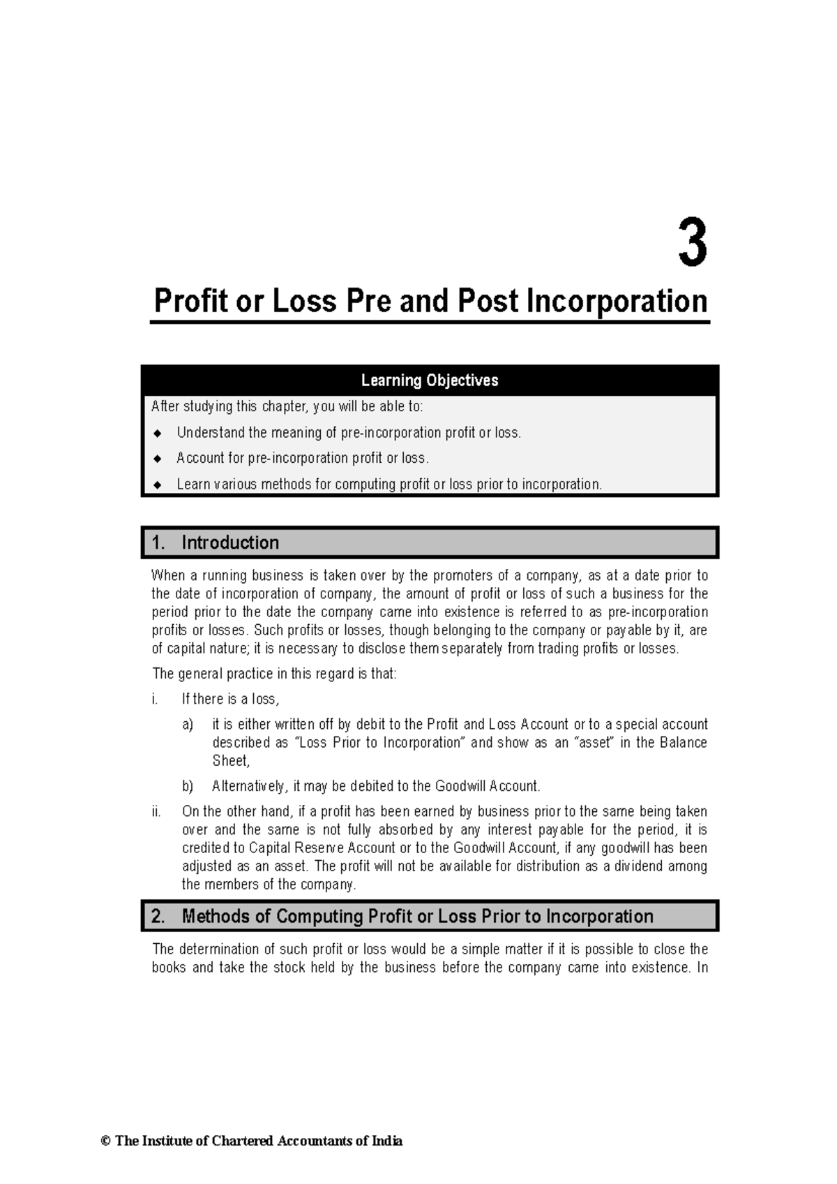 Chapter 3 - Understanding Profit and Loss: Pre and Post Incorporation ...