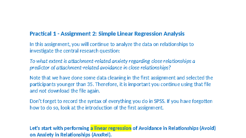 Practical 1- Assignment 2 - Practical 1 - Assignment 2: Simple Linear ...