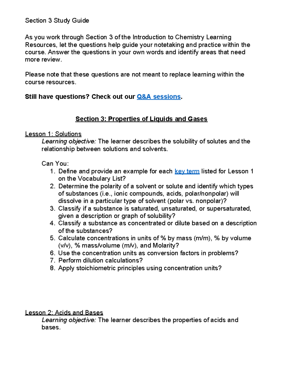 Study guide section 3 - Notes - Section 3 Study Guide As you work ...