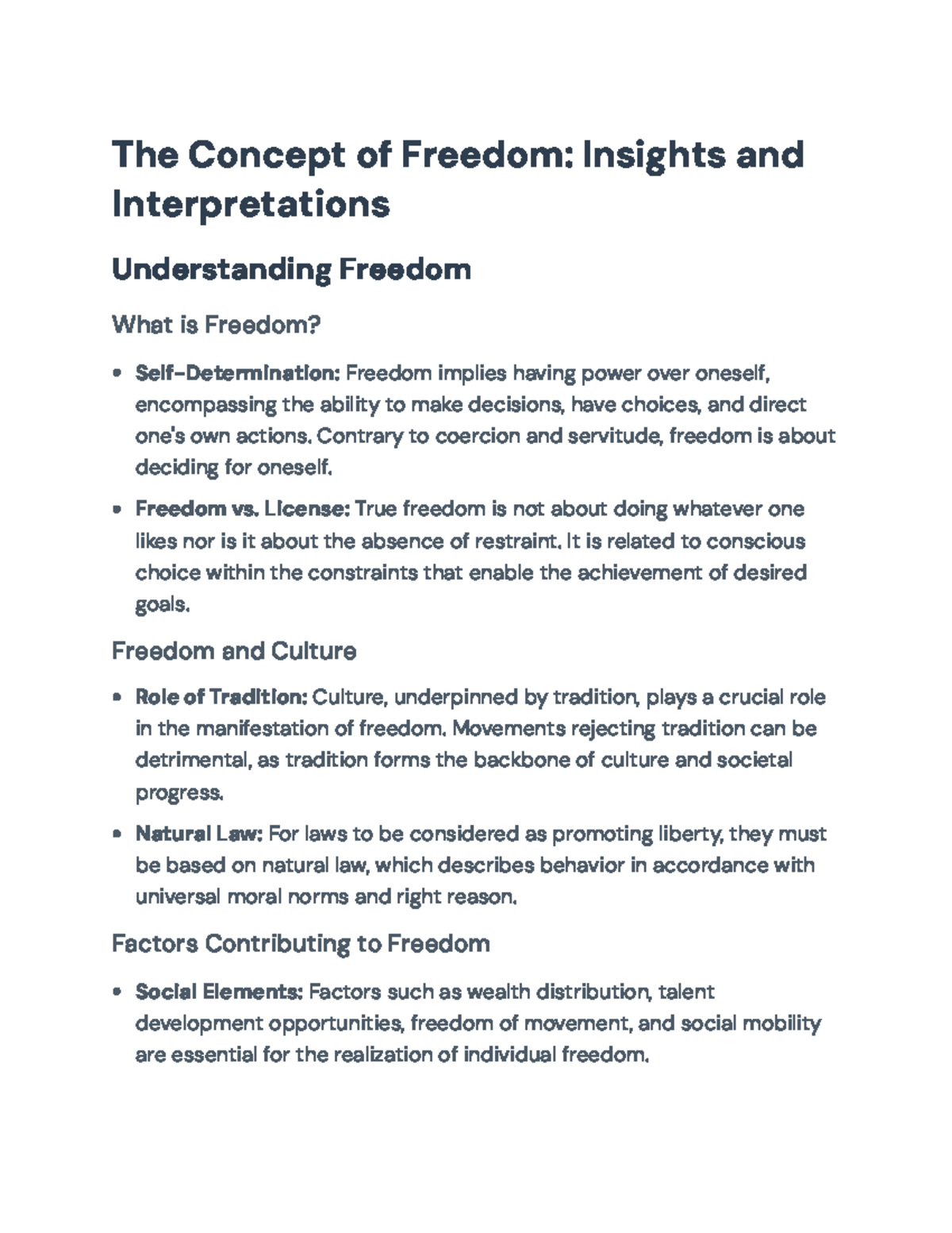 The Concept of Freedom and Its Societal Implications - The Concept of ...