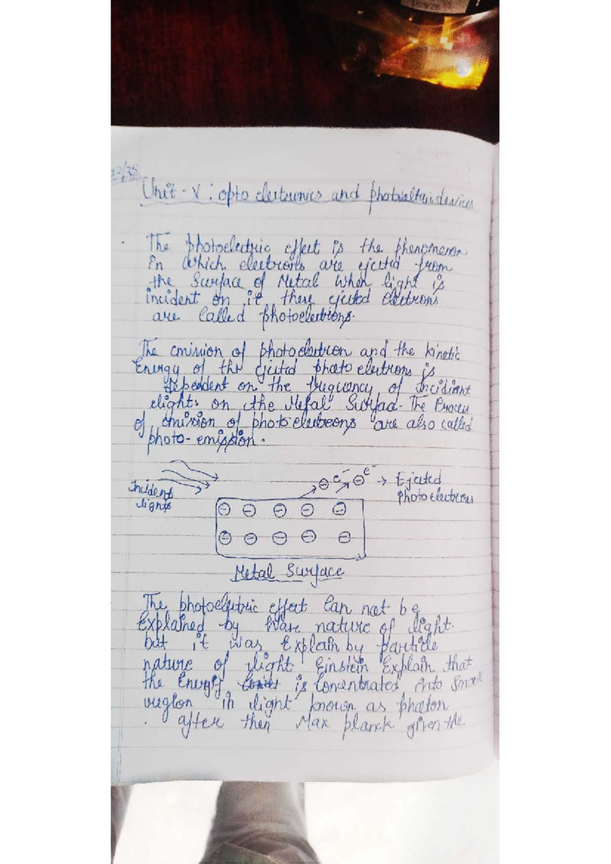 Unit V: Optoelectronics and the Photoelectric Effect - Studocu