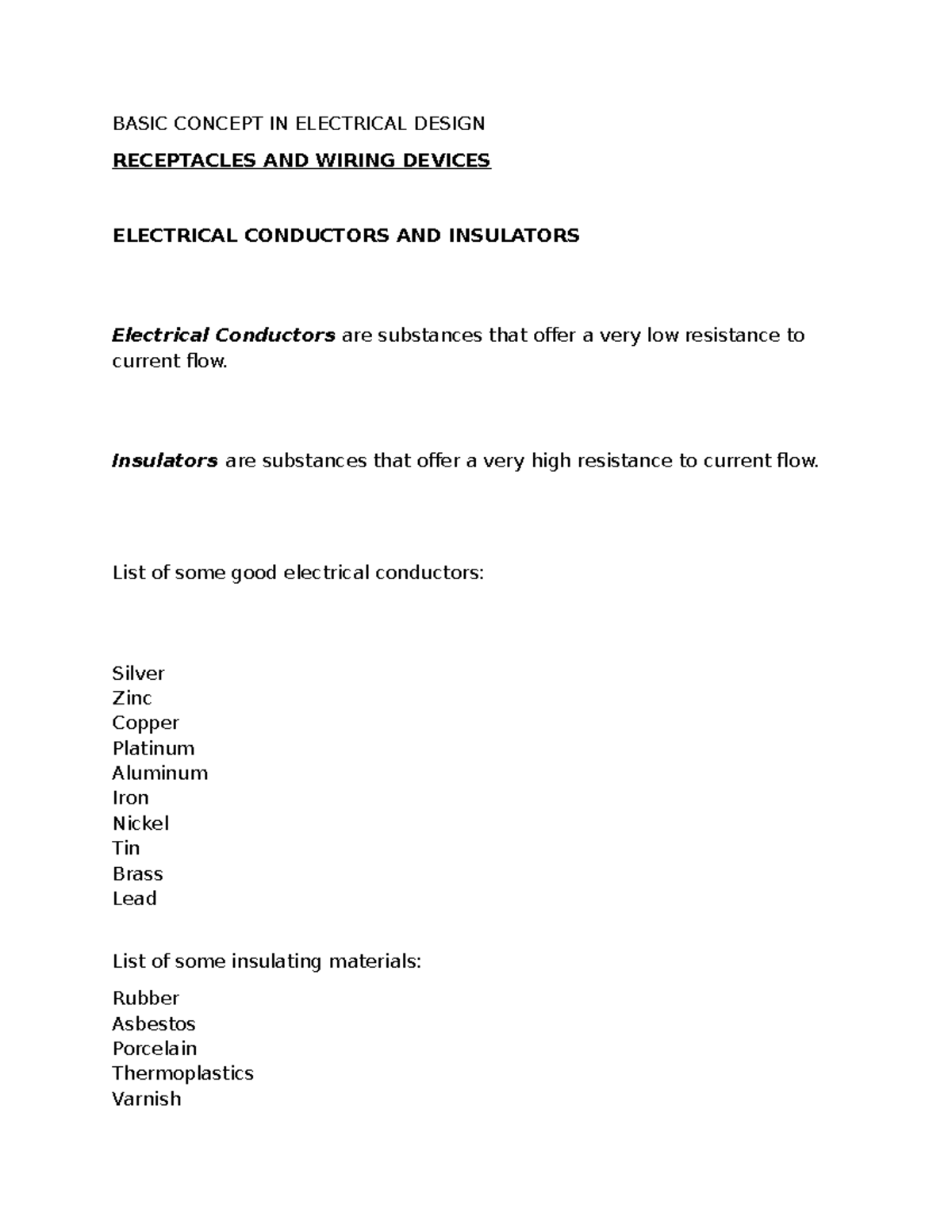 Basic Concepts in Electrical Design: Receptacles, Wiring & Conductors ...