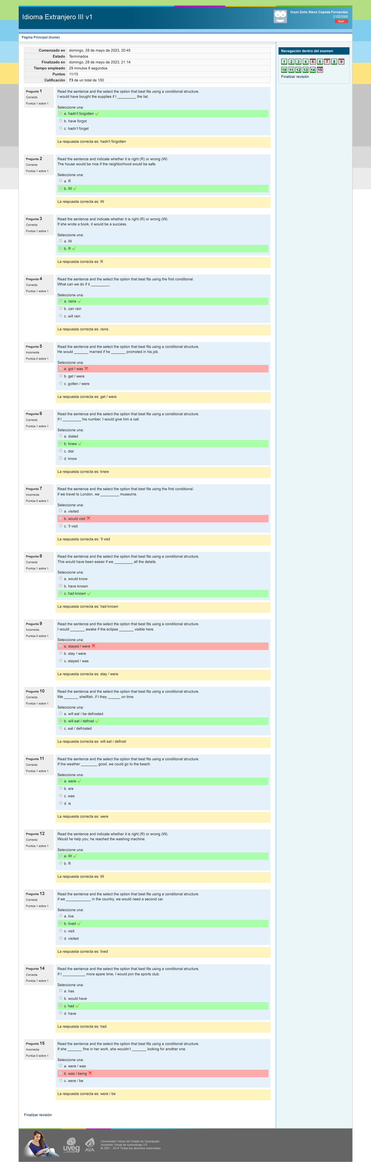 Assignment 5: Conditional Structure Questionnaire U3 - Studocu