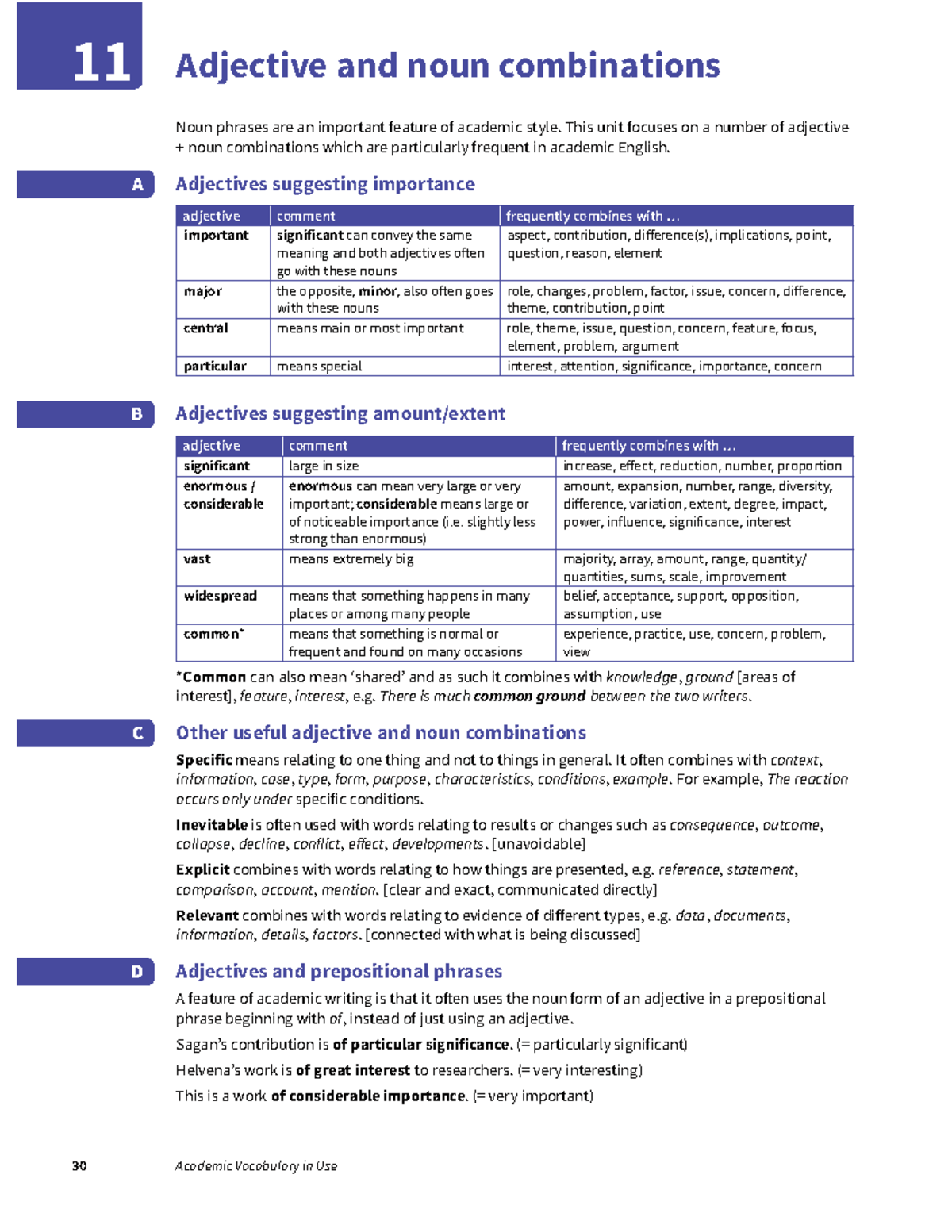 Adjective + Noun Combinations in Academic English: Academic Vocabulary ...