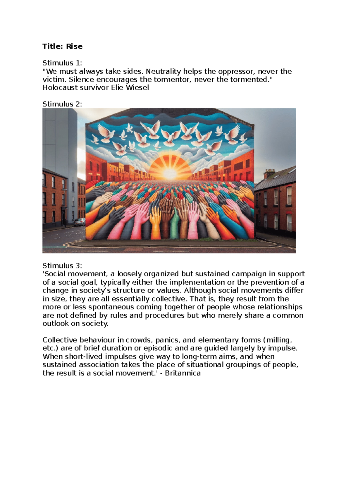 ENG 202 Section B Creative Practice: Writing about Protest & Social ...