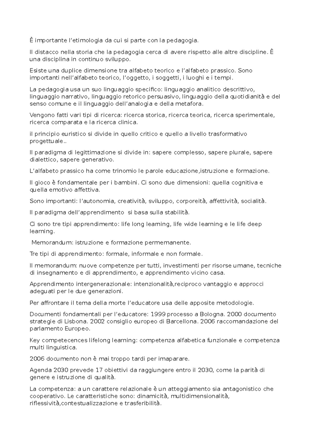 Mappe per l'Esame di Pedagogia Generale (PED101) - Studocu