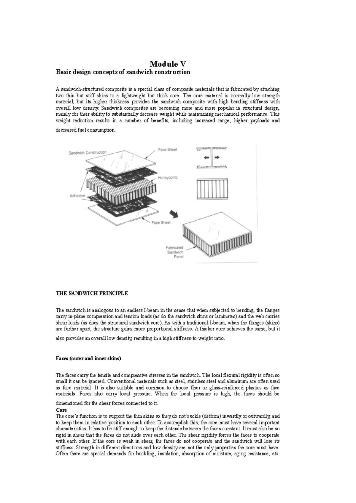 Sandwich Construction Principles in Composite Materials: A Study Guide ...