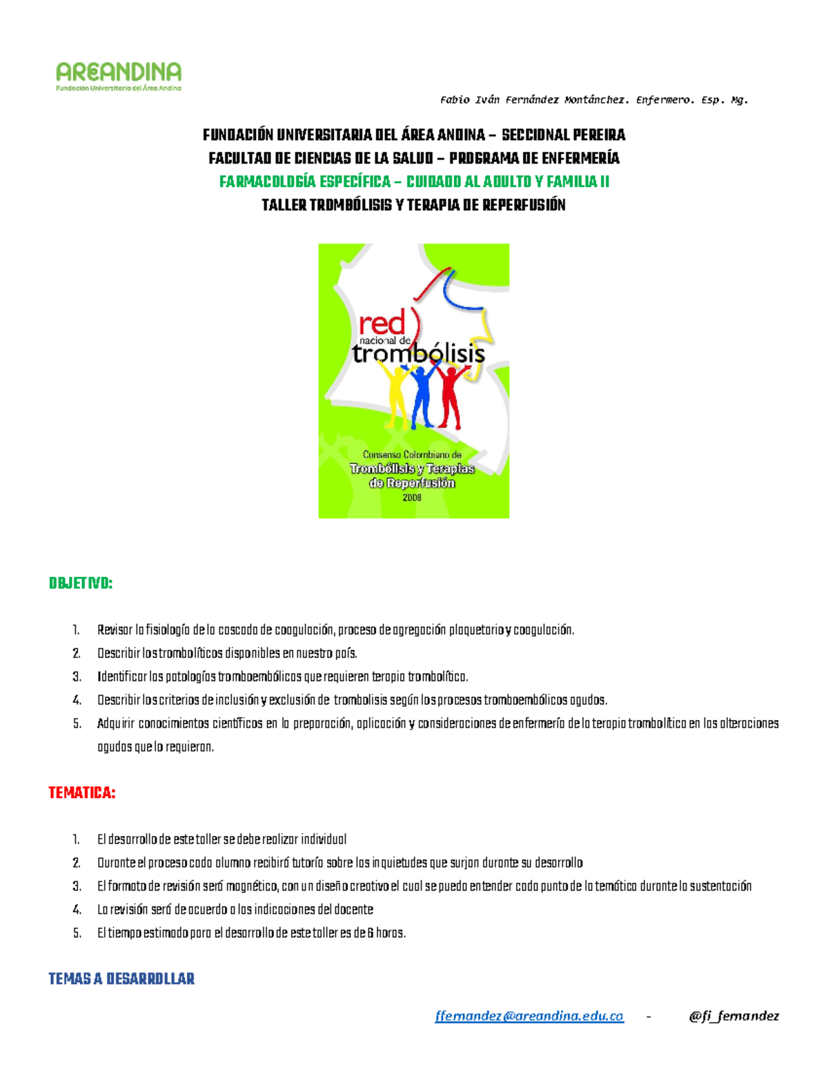 Taller de Trombólisis y Terapia de Reperfusión - FCS II - Studocu