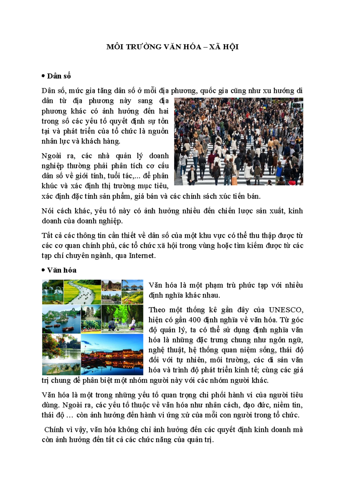 MÔI TRƯỜNG VĂN HÓA - math - MÔI TRƯỜNG VĂN HÓA – XÃ HỘI Dân số Dân số ...