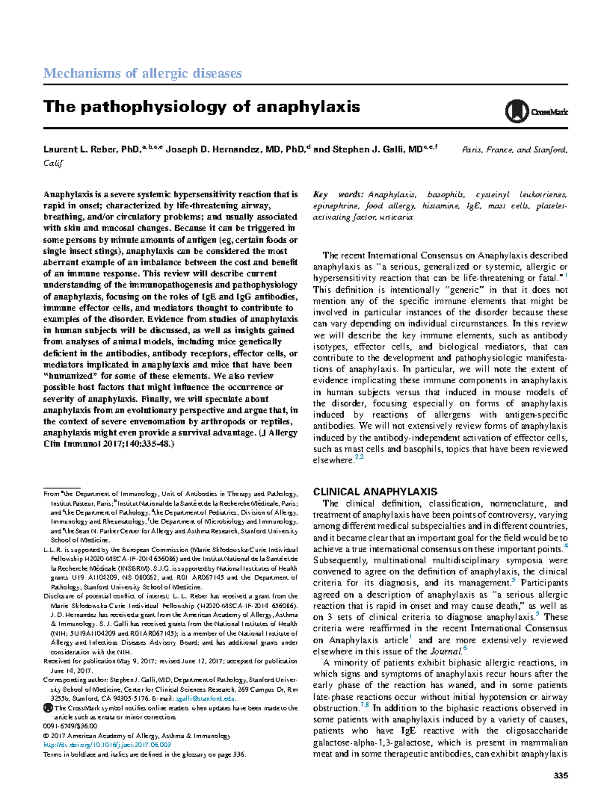 Mechanisms of Anaphylaxis: Pathophysiology and Clinical Insights - Studocu