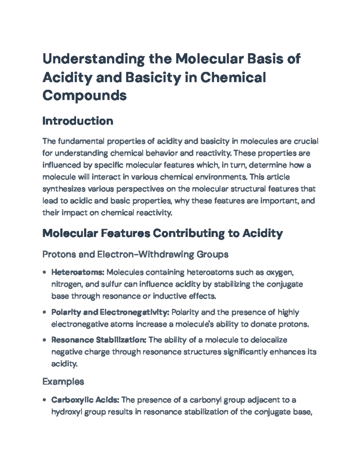 Understanding Acidity and Basicity in Chemical Compounds (CHEM 101 ...