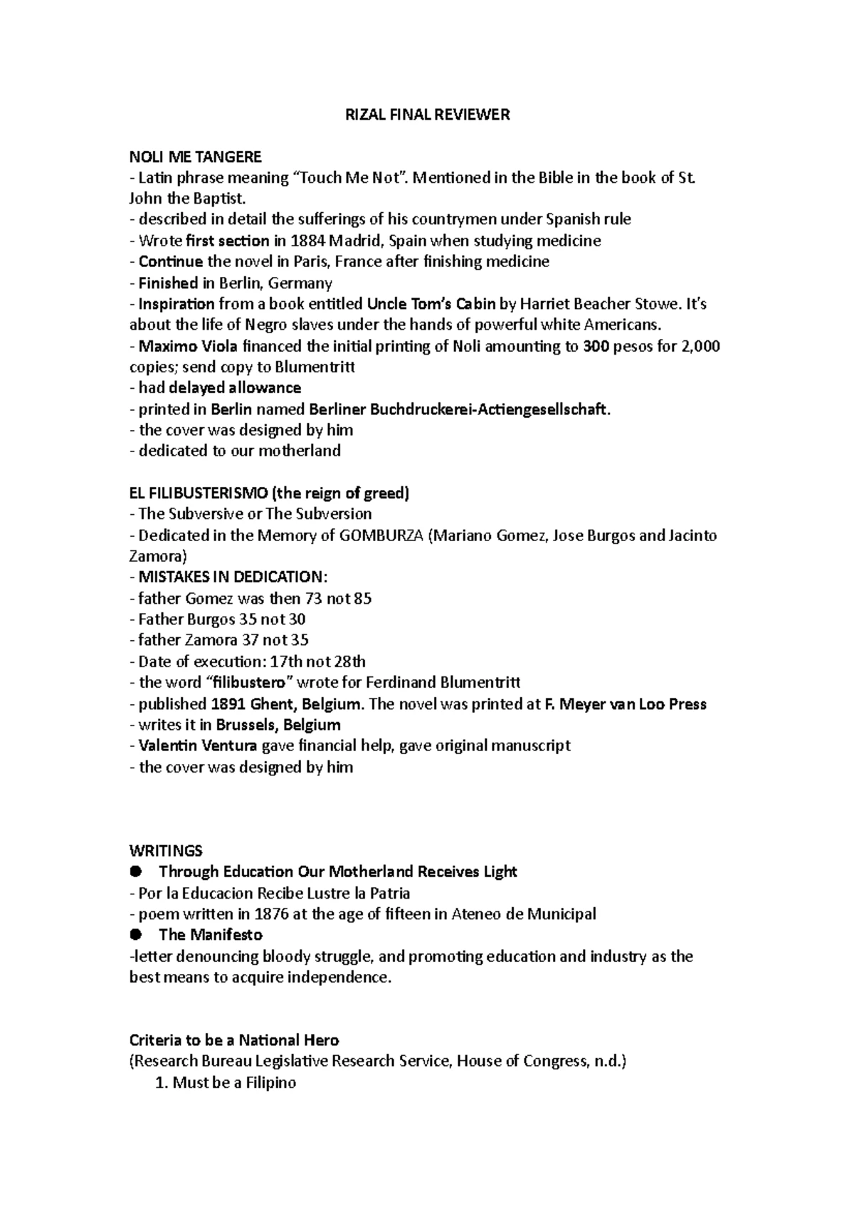 RIZL Midterm Reviewer - notes - RIZL Pen names: Rizal: Dimasalang ...