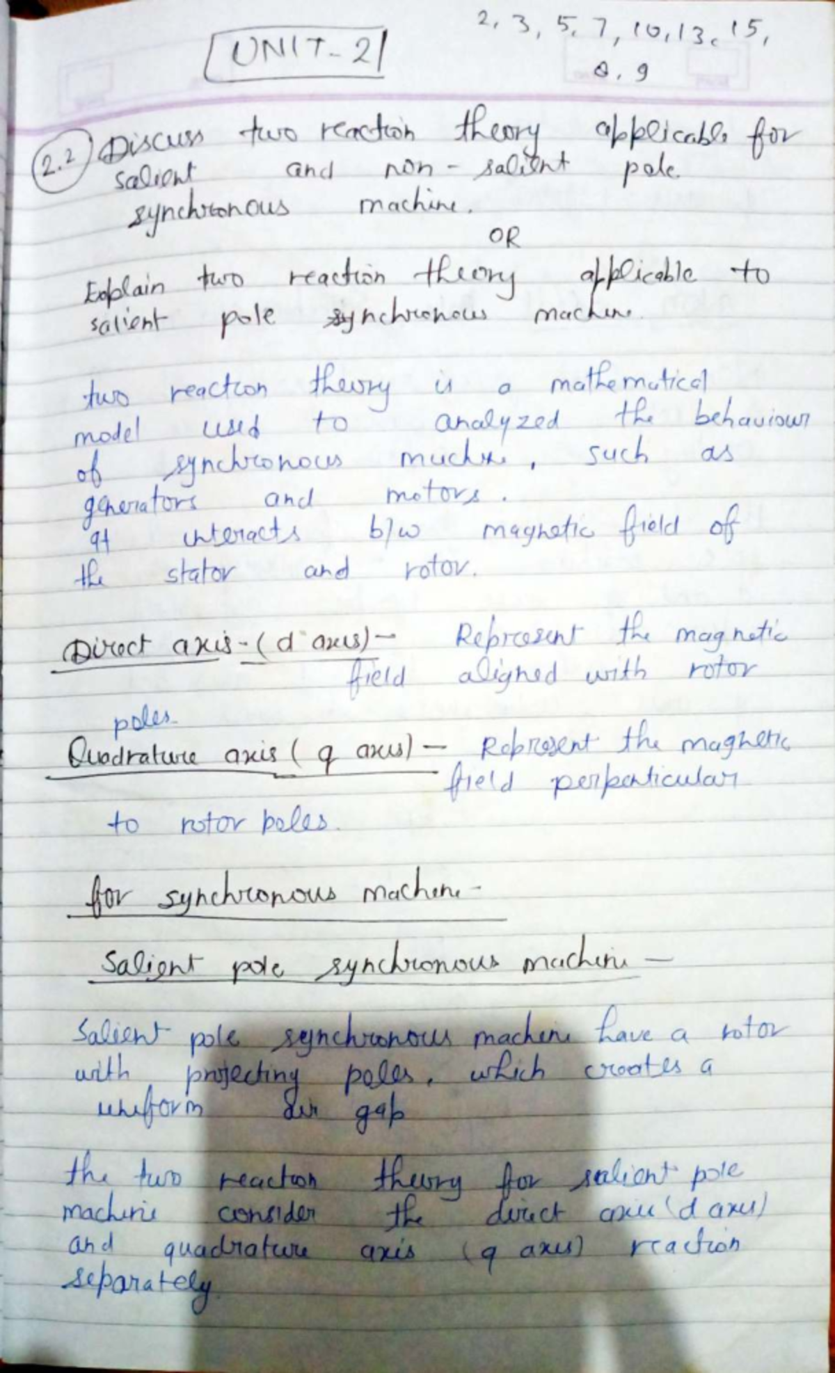 Electrical Machines 2: Two Reaction Theory for Synchronous Machines ...