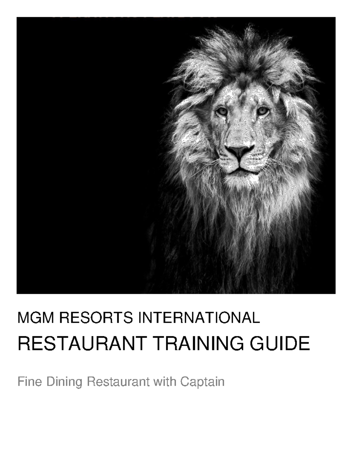 MGM Restaurant Service Training Guide: S.H.O.W. Basics - Studocu