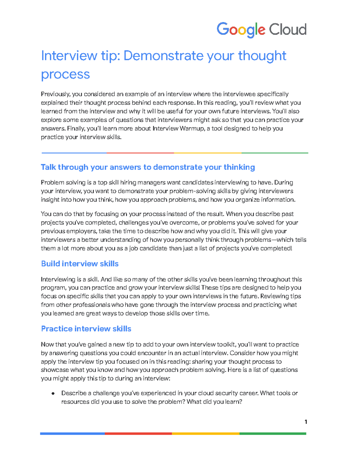 Interview Tips: Showcasing Your Thought Process for Success - Studocu