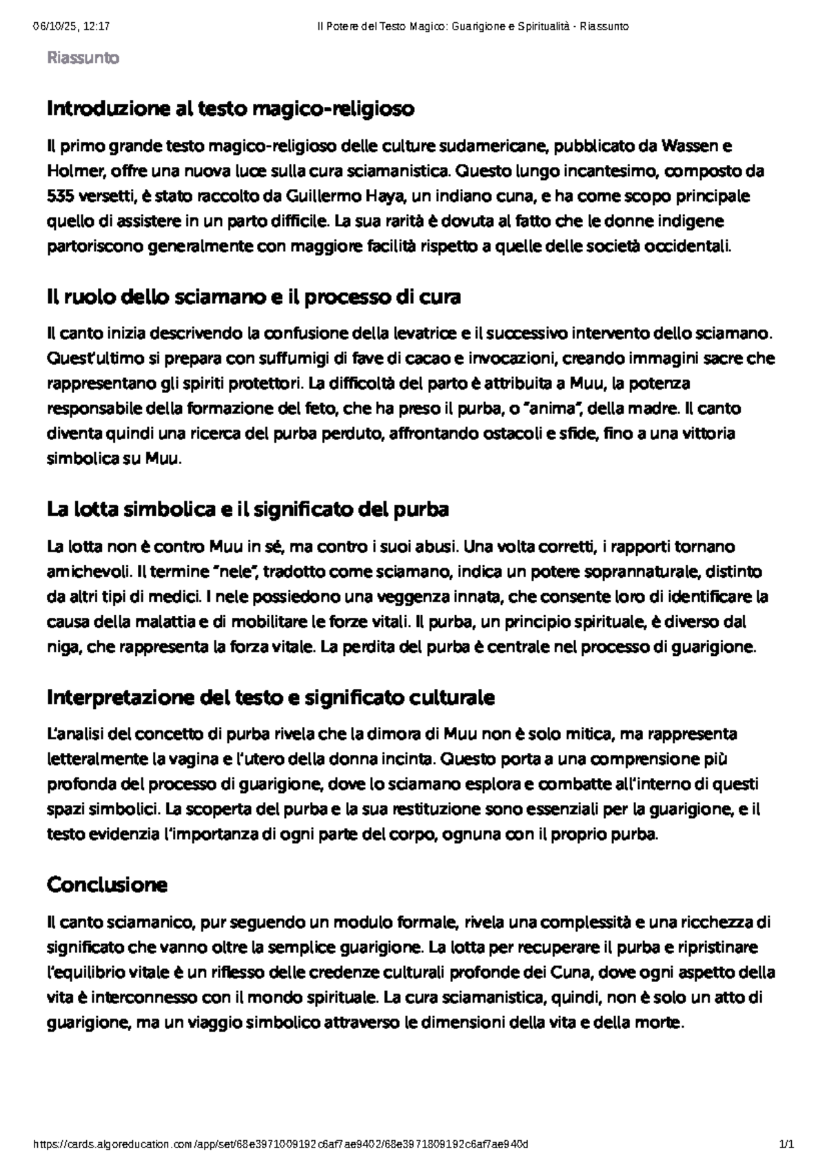 12:17 Riassunto: Il Potere del Testo Magico e Guarigione - Studocu