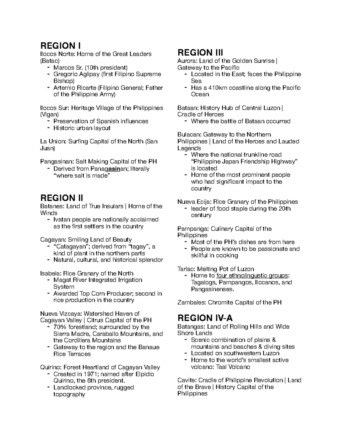 PCTG-Reviewer: Regions 1 to 7 Overview and Highlights - Studocu