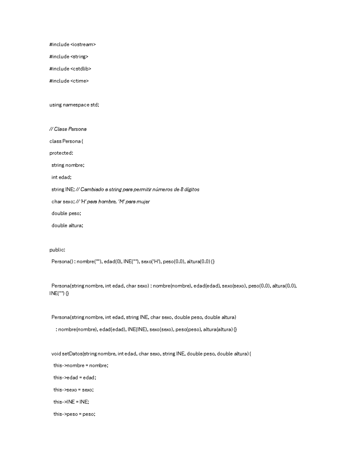 Ejercicio herencia persona - #include #include #include - Studocu