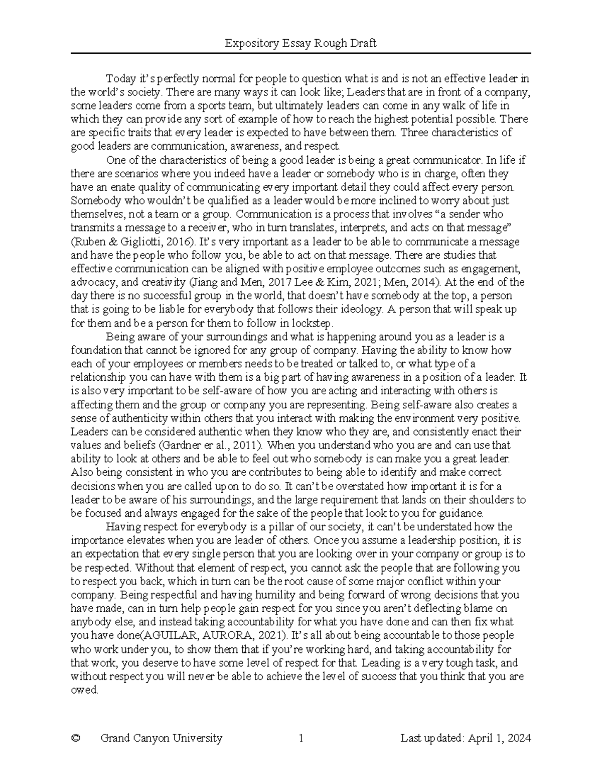 Expository Essay Rough Draft 1 - Expository Essay Rough Draft Today it ...