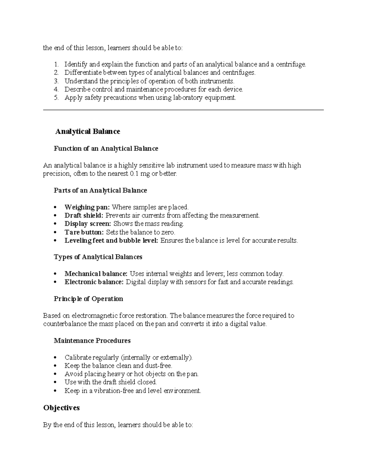 Analytical Balance & Blood Cell Counter - Lesson Overview - Studocu