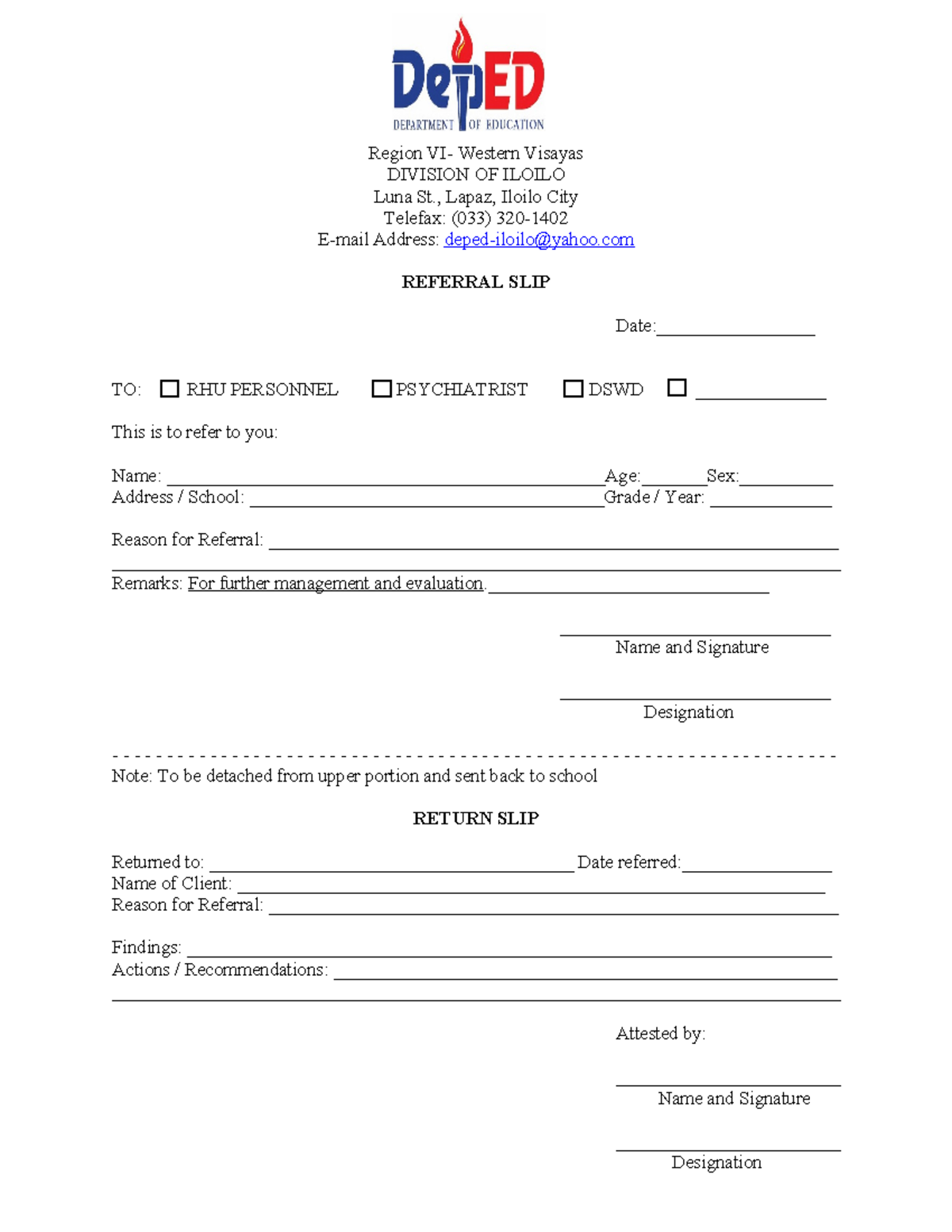 Referral-form-updated - Region VI- Western Visayas DIVISION OF ILOILO ...