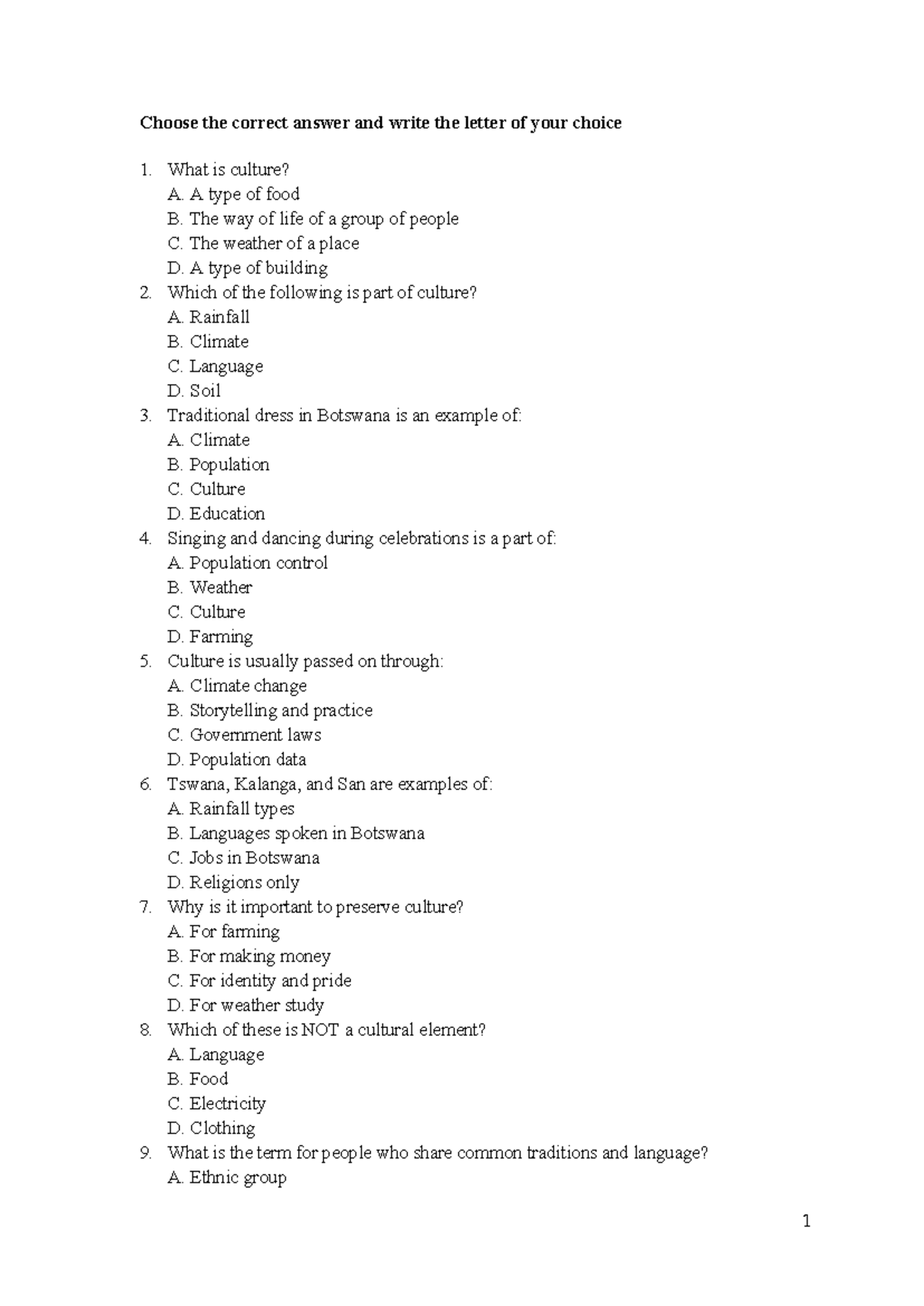 Social Studies Quiz: Understanding Culture and Migration - Studocu