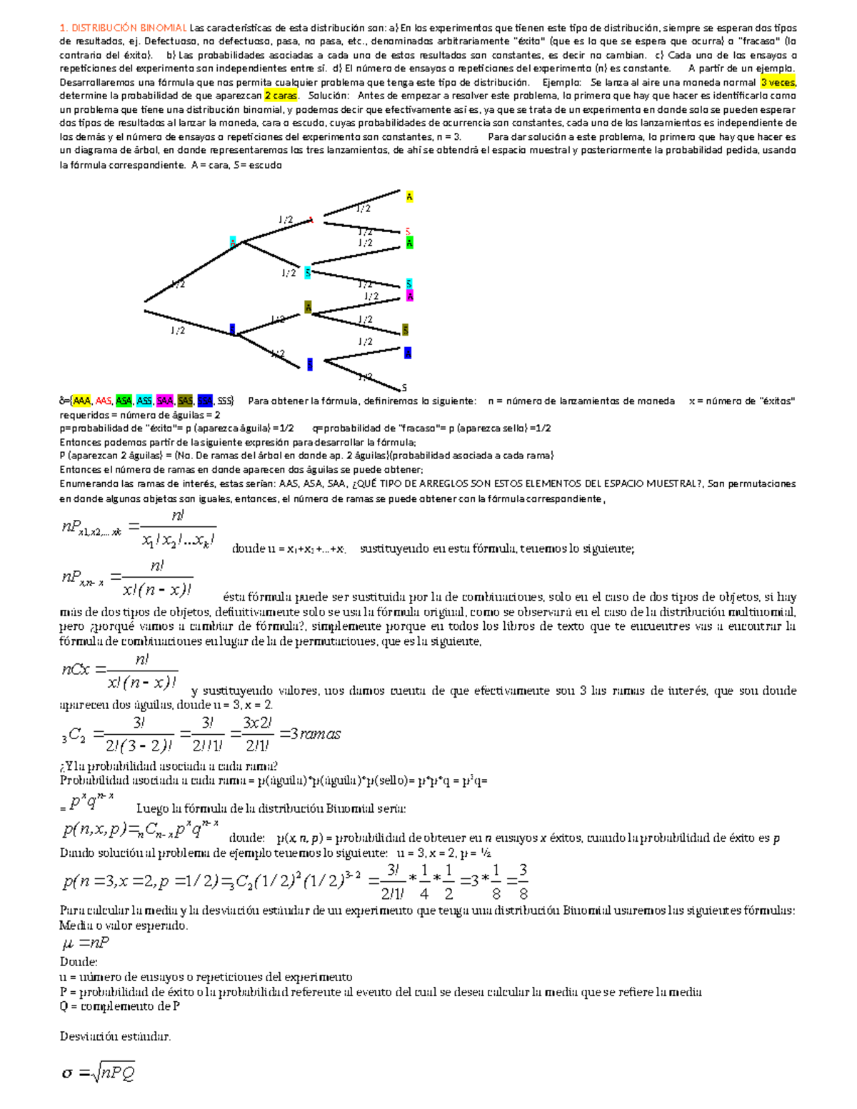 Distribución Binomial: Características y Ejemplo (MAT101) - Studocu