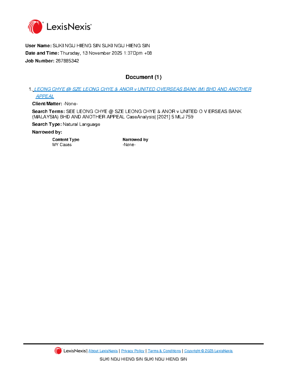 Case Analysis: Leong CHYE @ SZE Leong CHYE & ANOR v UOB (M) BHD Appeal ...