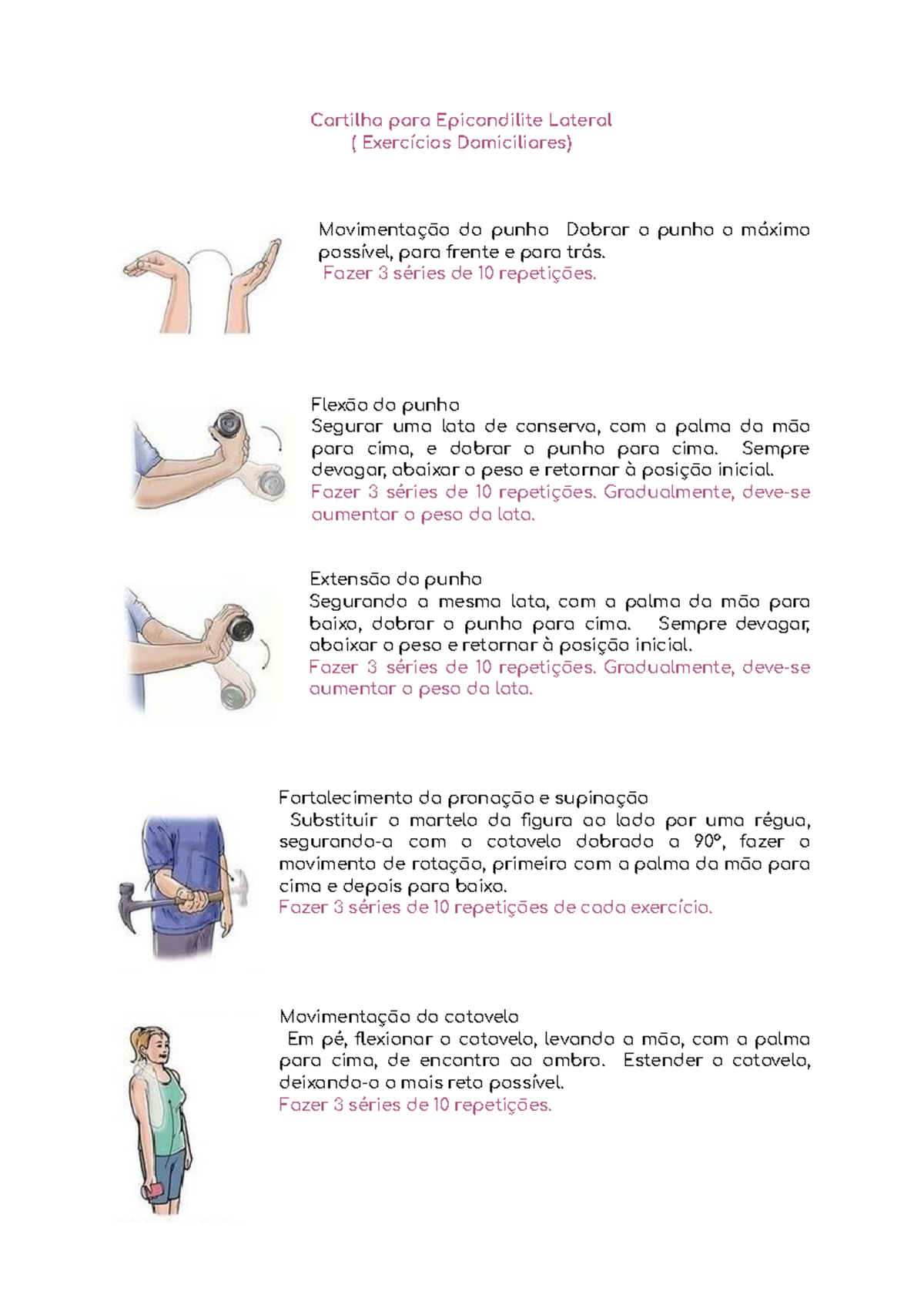 Exercícios em Casa para Epicondilite Lateral: Guia Prático - Studocu