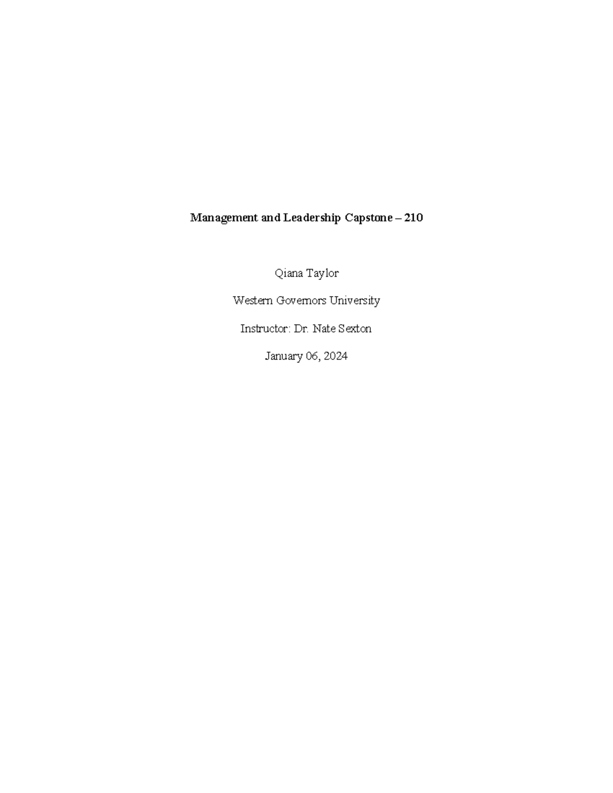 Management & Leadership Capstone - C200, C203, C202 Insights & Analysis ...
