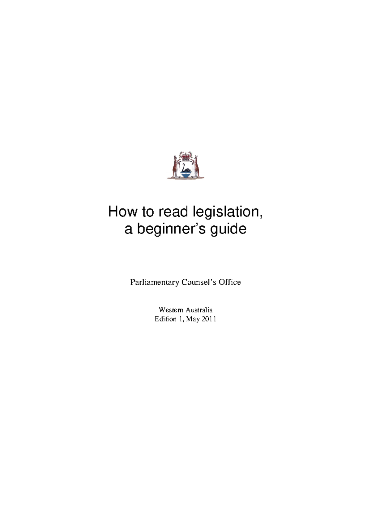 Understanding Legislation: A Beginner’s Guide to WA Law (Edition 1 ...