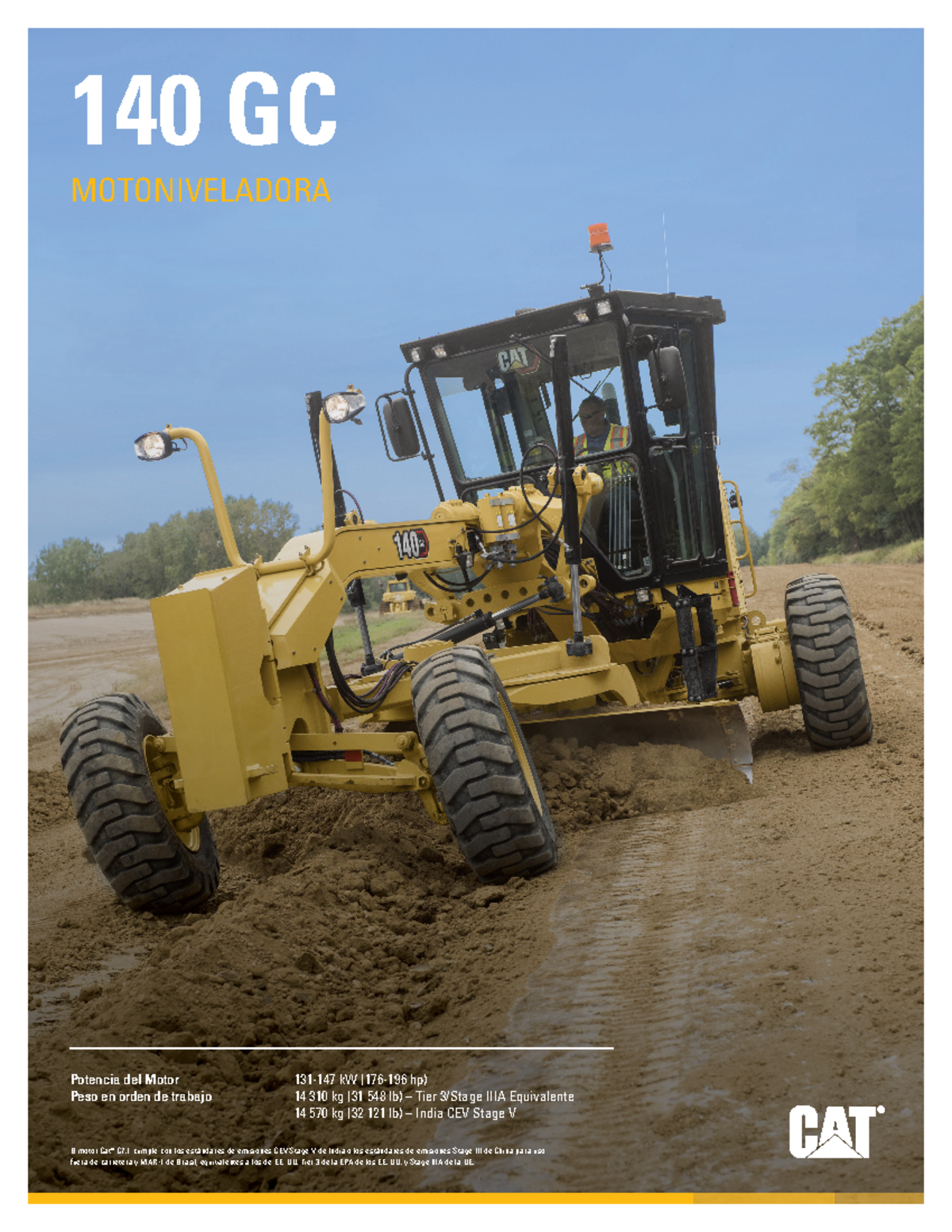 Cat 140 GC Motoniveladora: Especificaciones y Características Técnicas ...