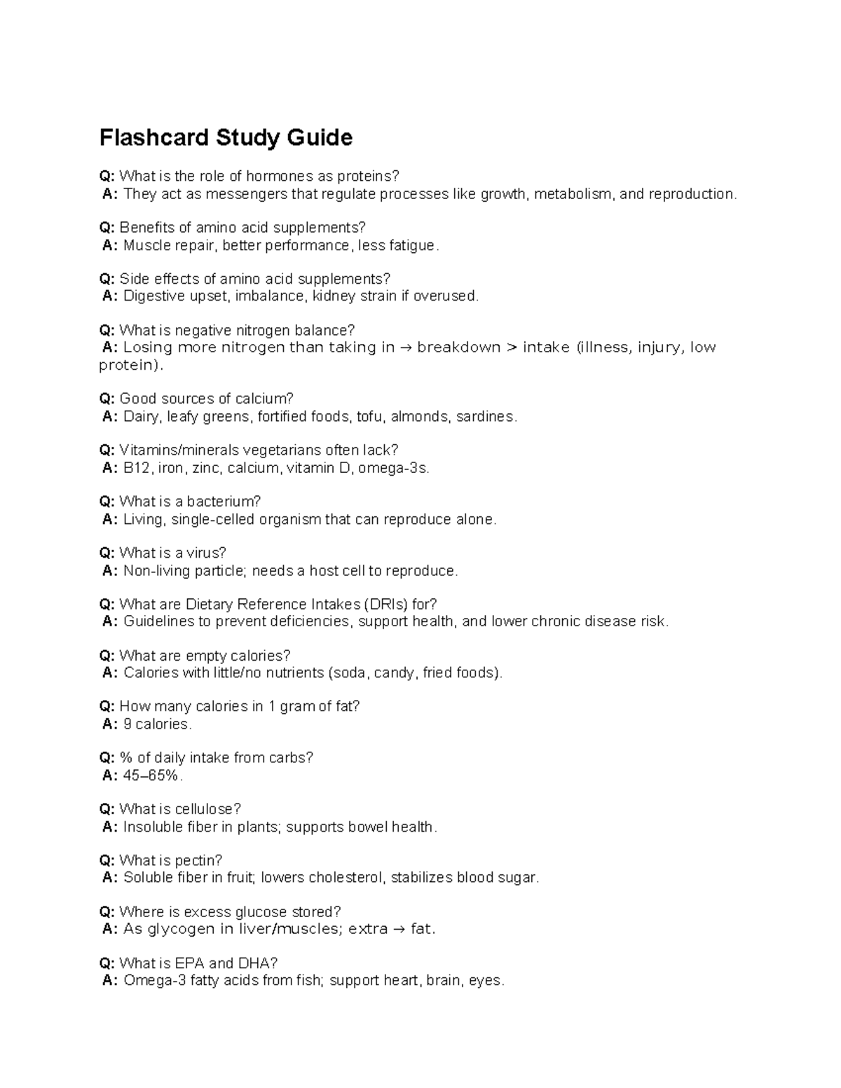 Nutrition and Health Study Guide - Key Concepts & Guidelines - Studocu