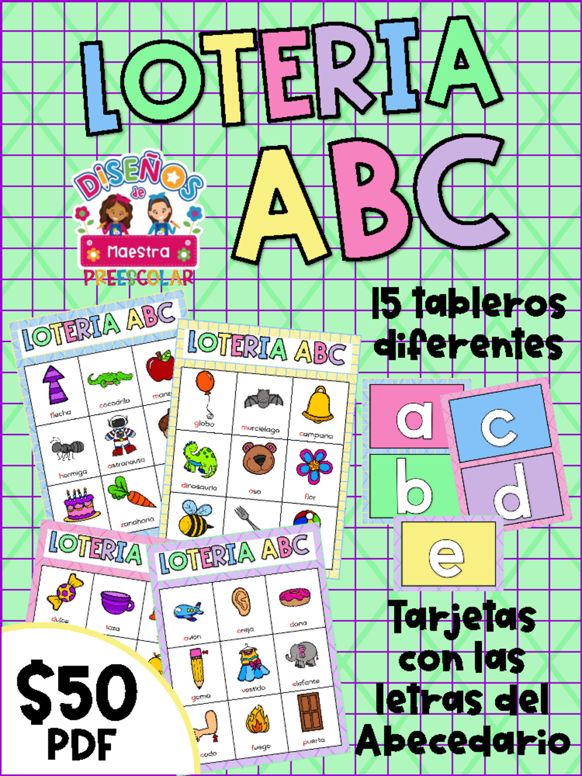 Loteria ABC DDMP - juegos - LO TE RI A A BC 15 tableros diferentes ...