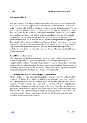 COA UNIT 3 Notes - COA UNIT 3 - UNIT - III Central Processing Unit ...