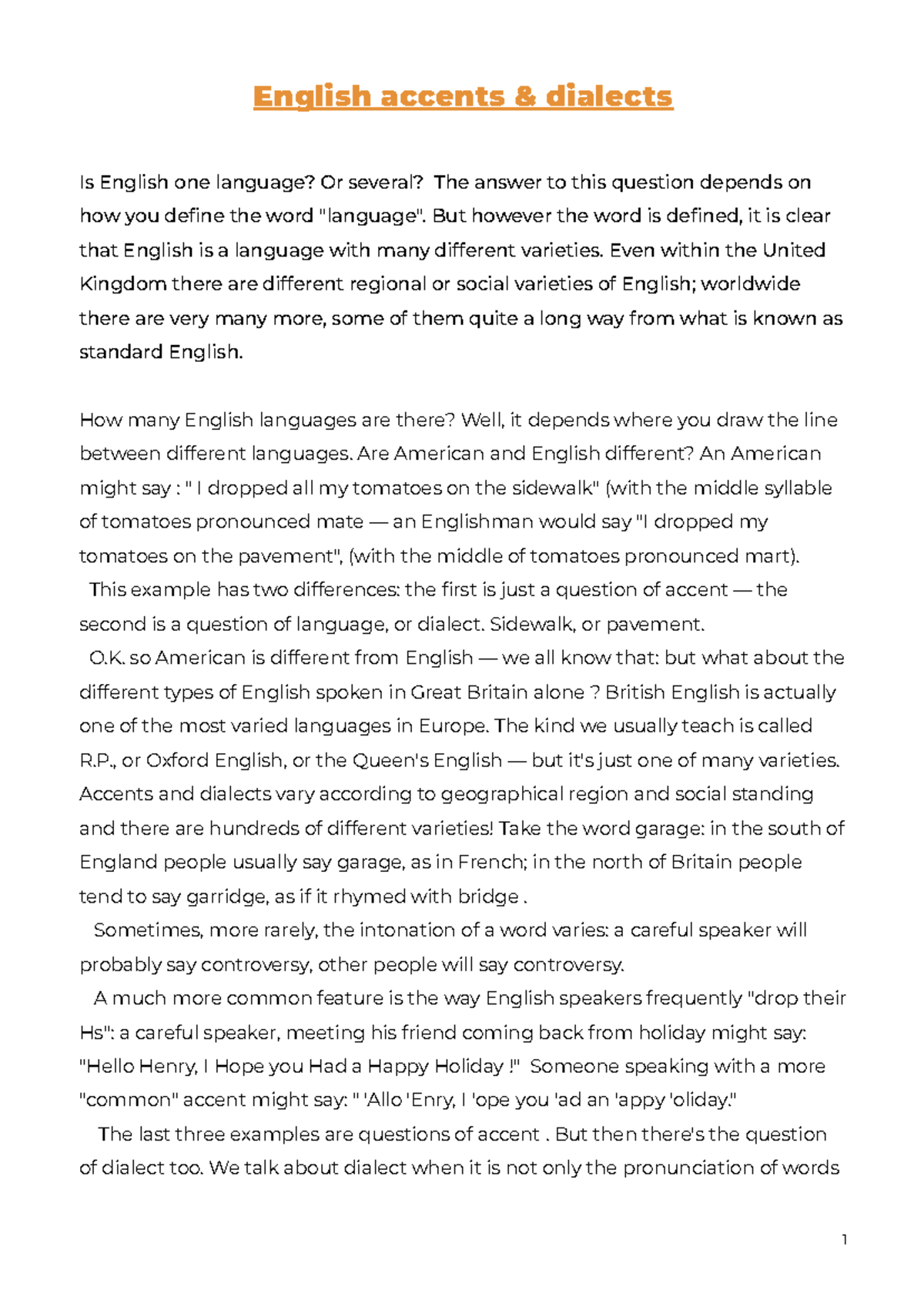 English Accents and Dialects: A Study of Varieties and Differences ...